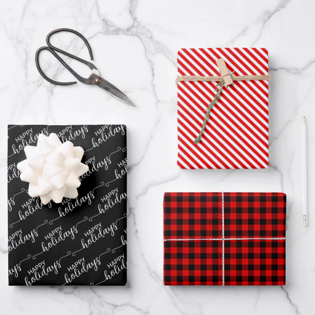 Classic Traditional Dark Red Black Plaid Wrapping Paper Sheets | Zazzle
