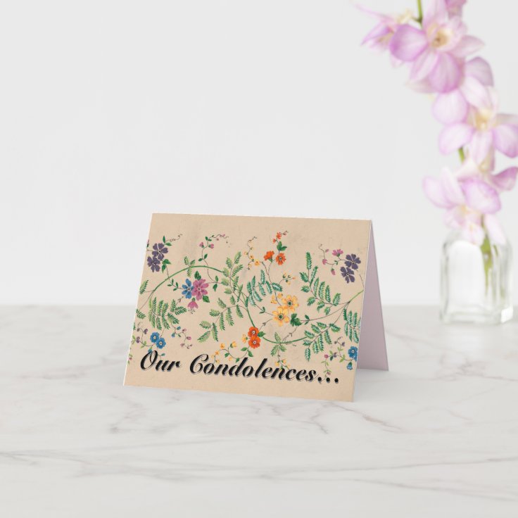 Classic & Traditional "Our Condolences…" Card | Zazzle