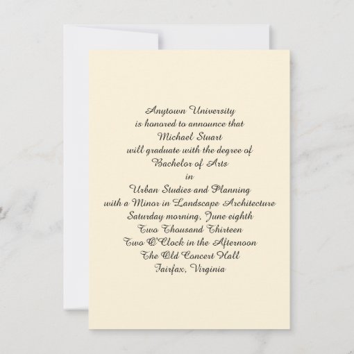 Classic Traditional Style Graduation Announcement | Zazzle