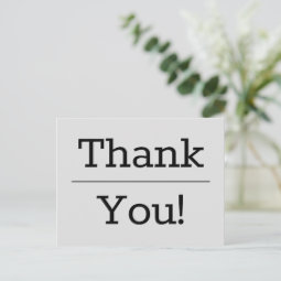 Classic, Traditional "Thank You!" Postcard | Zazzle