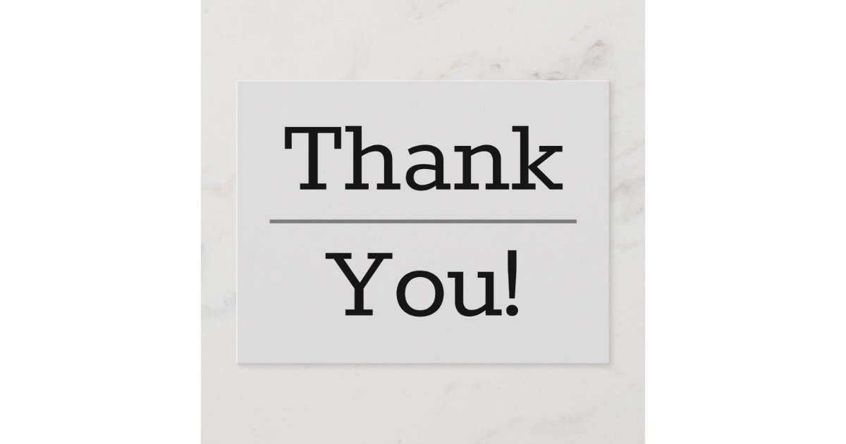 Classic, Traditional "Thank You!" Postcard | Zazzle