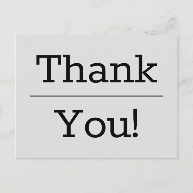 Classic, Traditional "Thank You!" Postcard | Zazzle