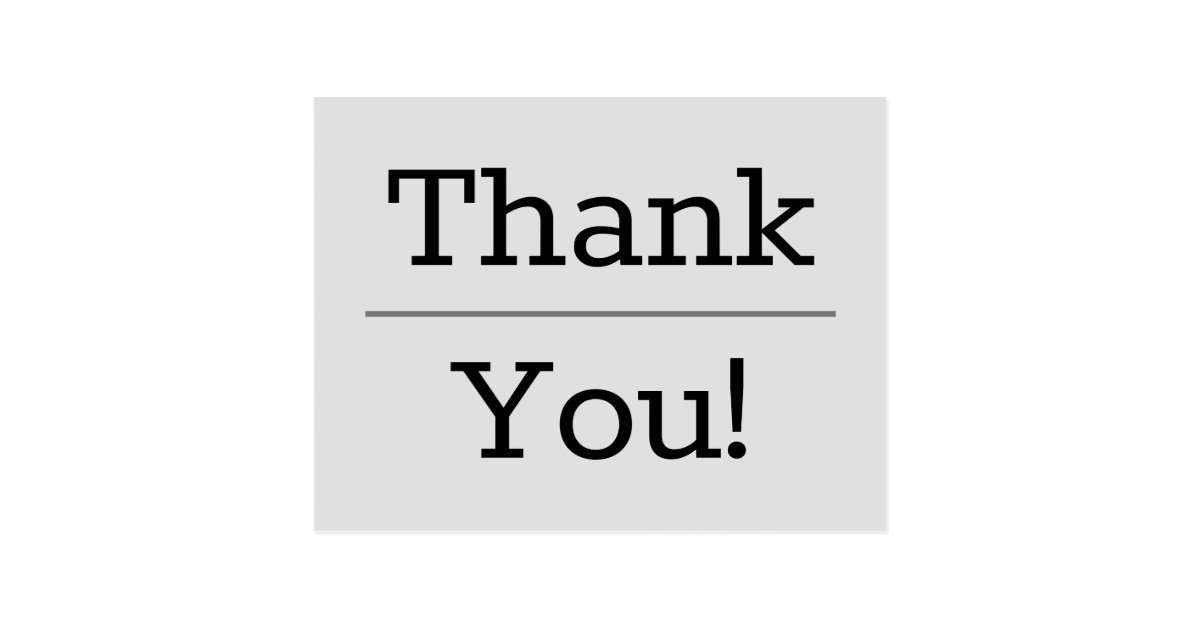 Classic, Traditional "Thank You!" Postcard | Zazzle.com