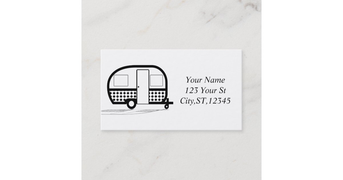 Classic travel trailer caravan Thunder_Cove Business Card | Zazzle