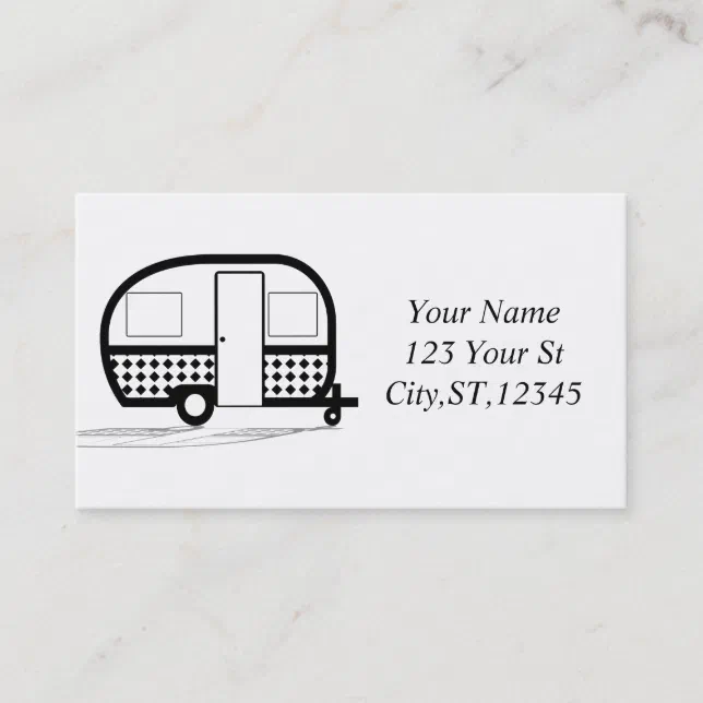 Classic travel trailer caravan Thunder_Cove Business Card | Zazzle