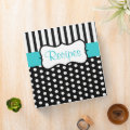 Classic Turquoise Black Recipe Binder | Zazzle