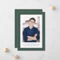 Classic tweed frame simple green photo graduation announcement | Zazzle