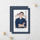 Classic tweed frame simple navy photo graduation announcement | Zazzle