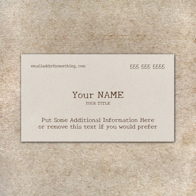 Classic Type Bone Business Card | Zazzle