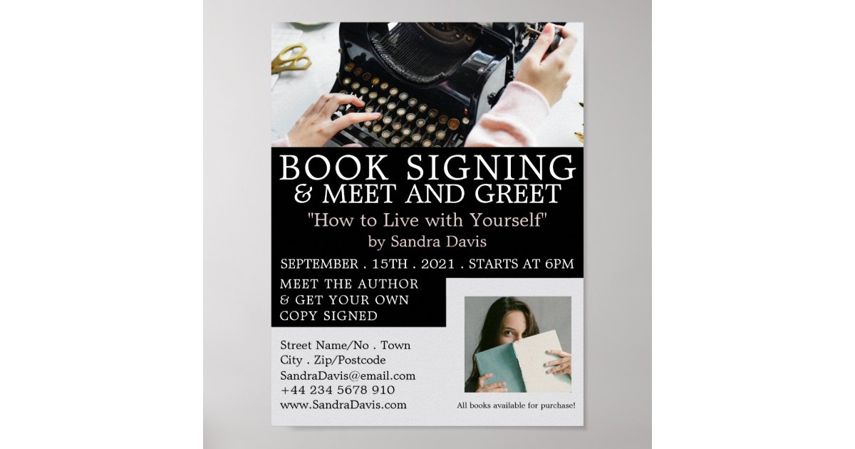 Classic Typewriter, Writers Book Signing Poster | Zazzle
