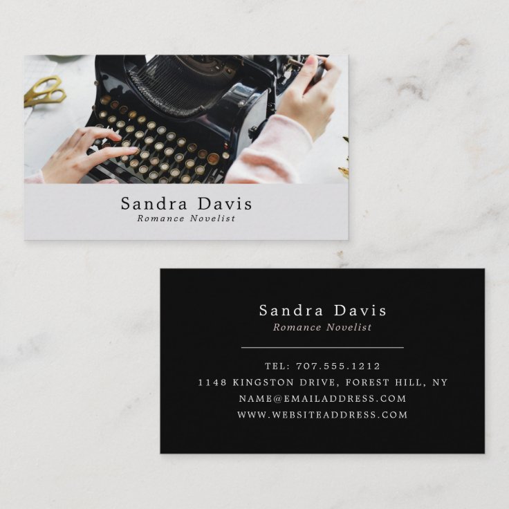 Classic Typewriter, Writers Business Card | Zazzle