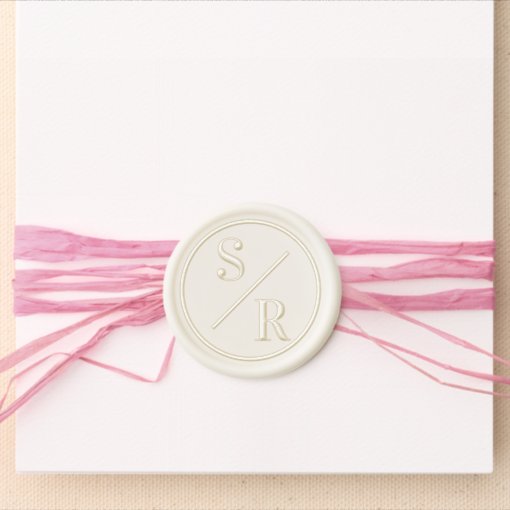 Classic Typography Diagonal Wedding Monogram Wax Seal Sticker | Zazzle