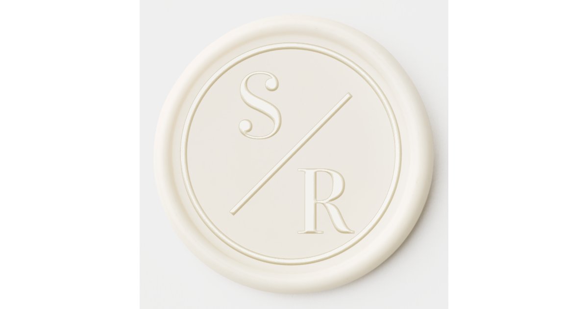 Classic Typography Diagonal Wedding Monogram Wax Seal Sticker | Zazzle