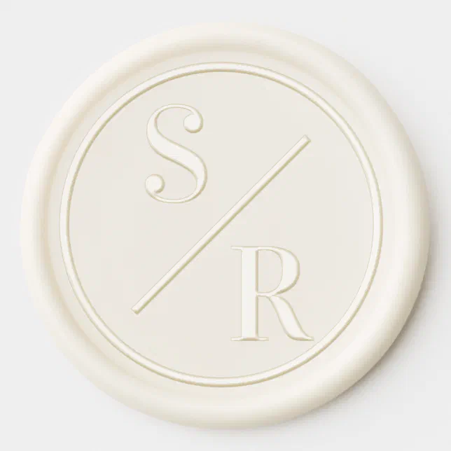 Classic Typography Diagonal Wedding Monogram Wax Seal Sticker | Zazzle