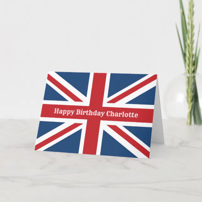 Classic Union Jack Flag Happy Birthday Card | Zazzle
