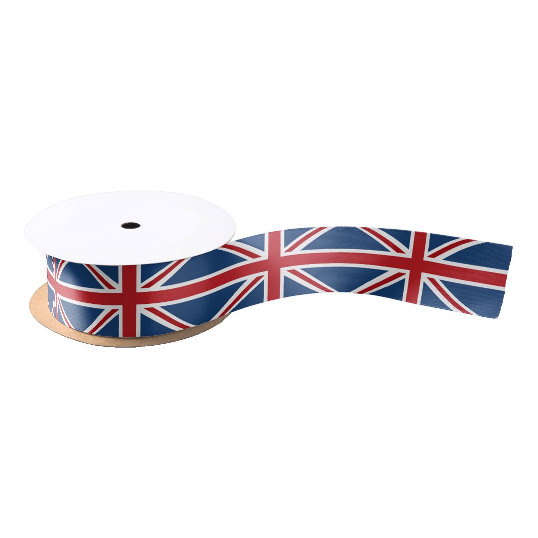 Classic Union Jack Flag Satin Ribbon | Zazzle