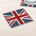 Classic Union Jack Flag Square Paper Coaster | Zazzle