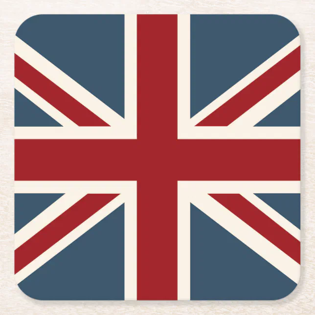 Classic Union Jack Flag Square Paper Coaster | Zazzle