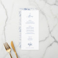 Classic Victorian Blue Floral Wedding Table Menu | Zazzle