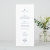 Classic Victorian Blue Floral Wedding Table Menu | Zazzle