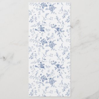 Classic Victorian Blue Floral Wedding Table Menu | Zazzle