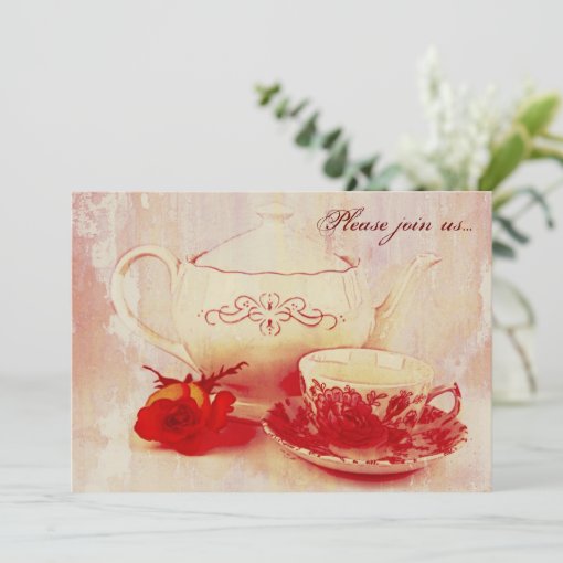 Classic victorian grunge tea party invitation | Zazzle