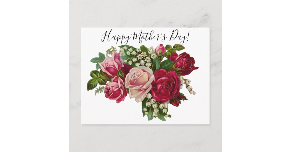 Classic Victorian Roses Lily of the Valley Romance Postcard | Zazzle.com