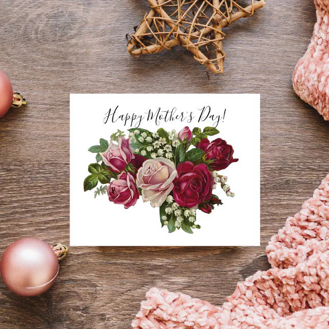 Classic Victorian Roses Lily of the Valley Romance Postcard | Zazzle