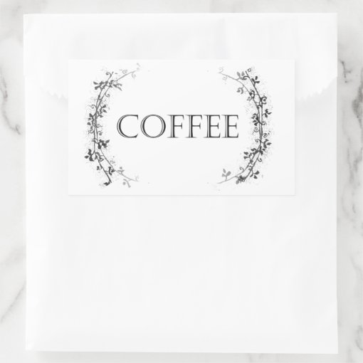 Classic Vine Design Coffee Jar Labels Stickers | Zazzle