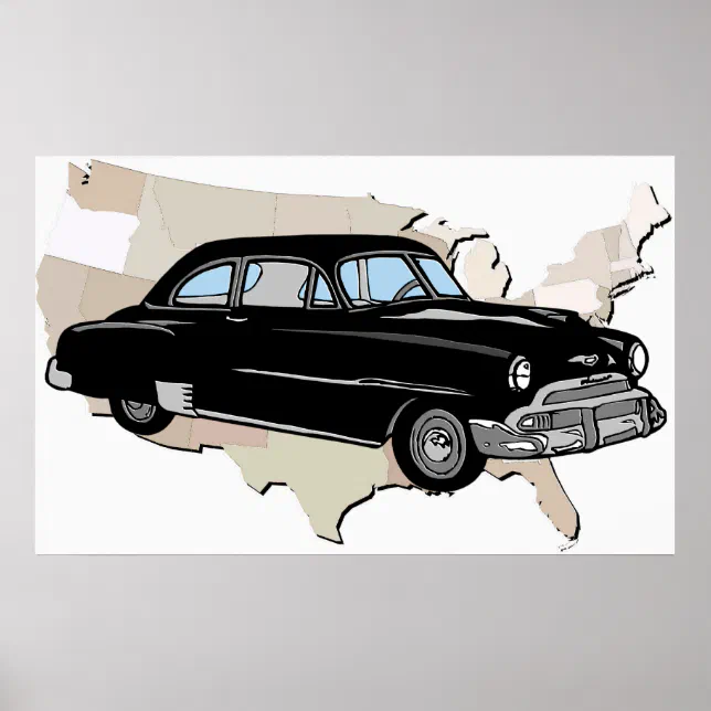 Classic Vintage 1950s Chevy Poster | Zazzle