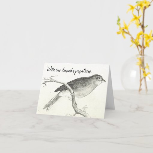 Classic, Vintage, Bird Sympathy Card | Zazzle