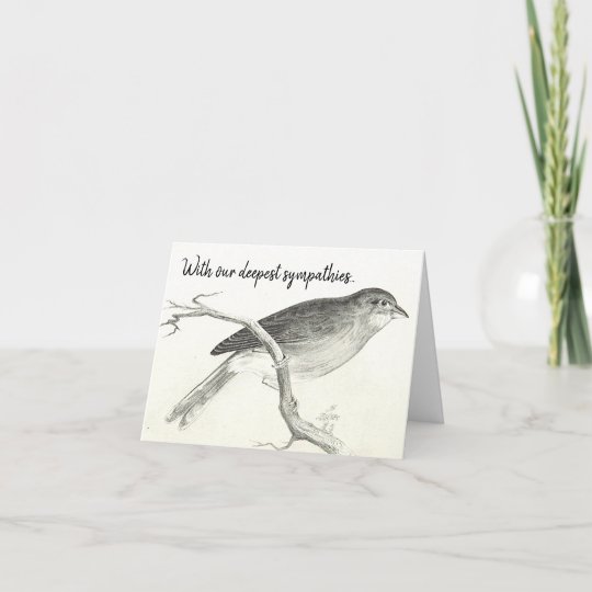 Classic, Vintage, Bird Sympathy Card | Zazzle.com