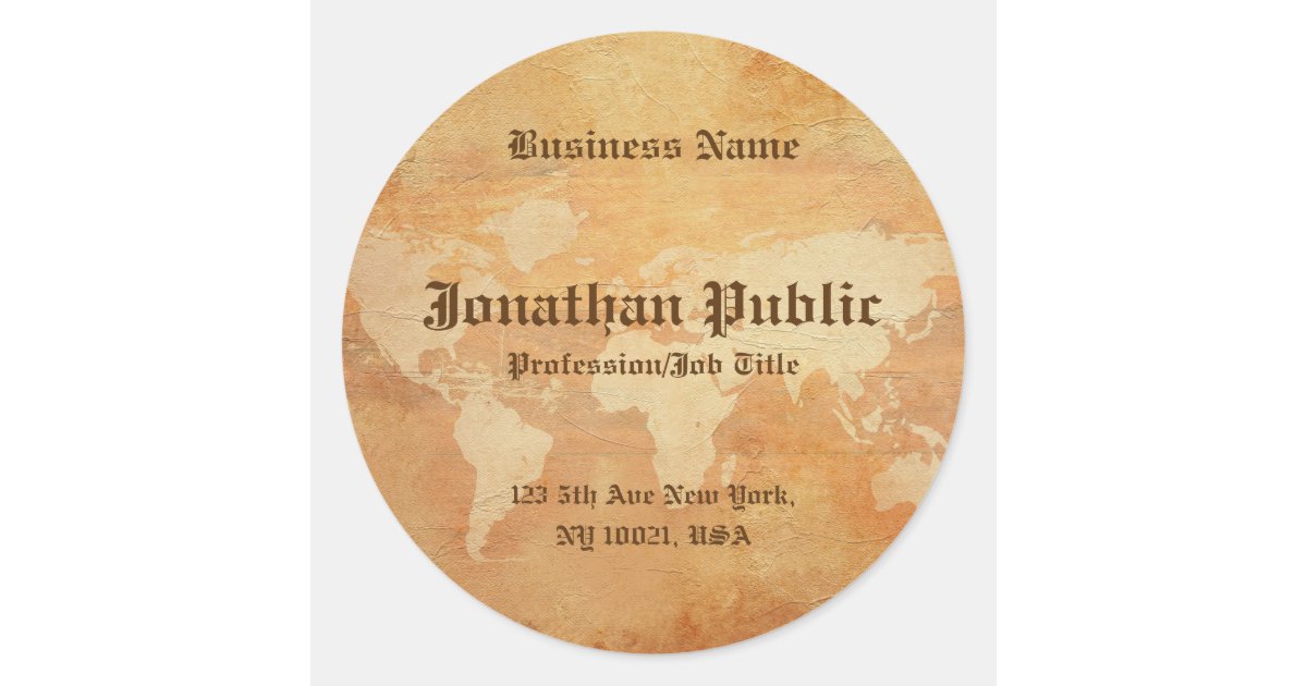 Classic Vintage Nostalgic Template Old Paper Look Classic Round Sticker ...