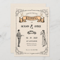 Classic Vintage Wedding Invitation | Zazzle