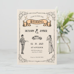 Classic Vintage Wedding Invitation | Zazzle