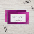 Classic Violet Background Bookkeeper Business Card | Zazzle