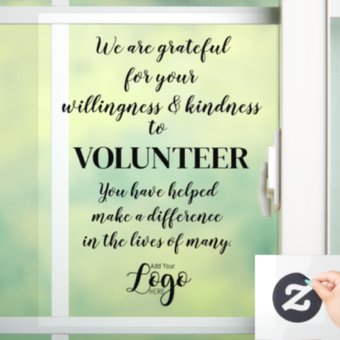 classic volunteer appreciation week sign thanks | Zazzle