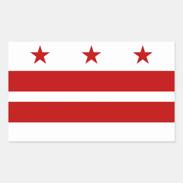 Classic Washington D.C. Flag Rectangular Sticker | Zazzle