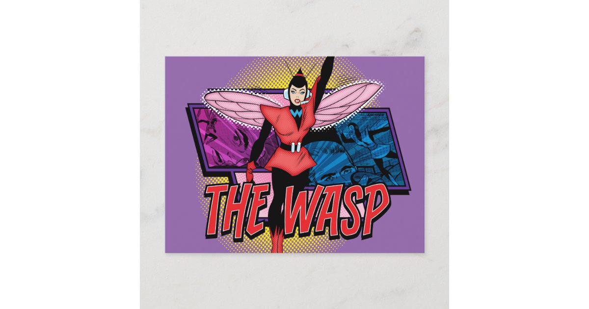 Classic Wasp Comic Panel Graphic Postcard | Zazzle
