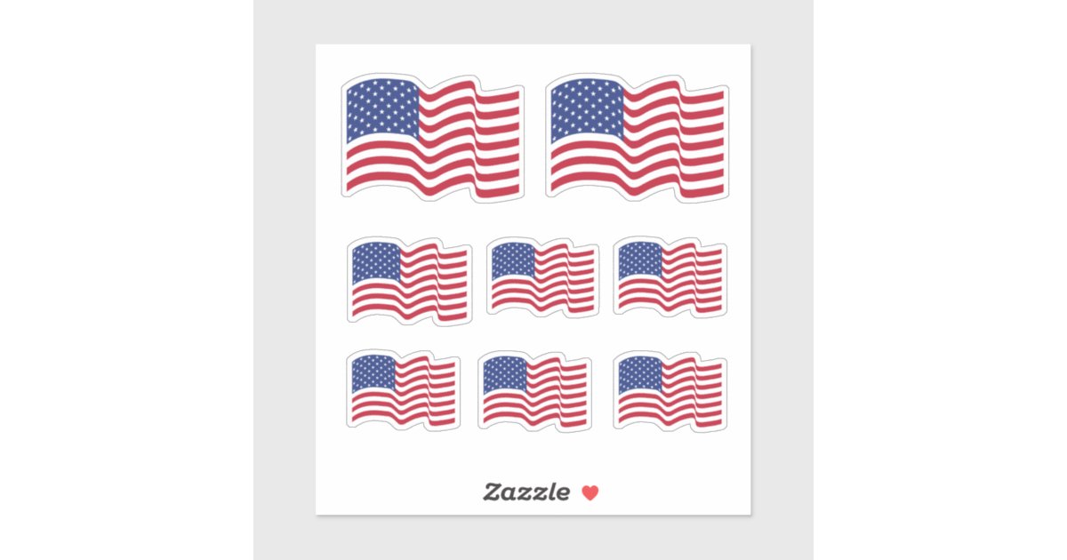 Classic Waving American Flag Stickers | Zazzle