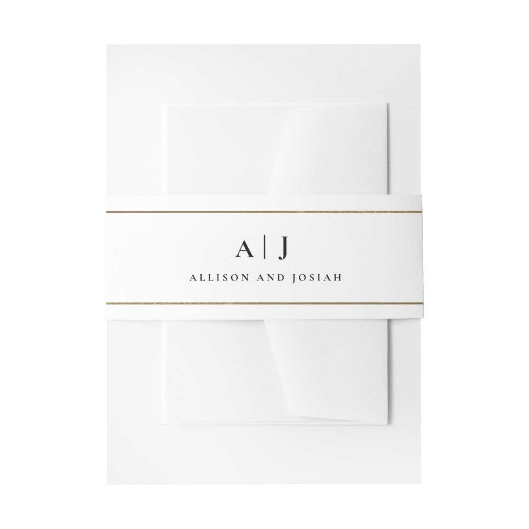 Classic Wedding Invitation Belly Band | Zazzle
