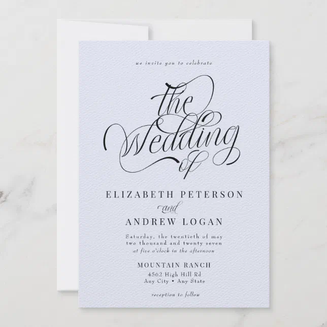 Classic Wedding Script Invitation | Zazzle