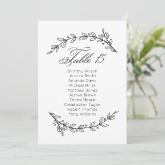 Classic wedding seating chart. Table plan 15 Invitation | Zazzle