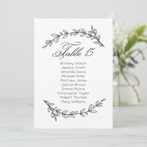 Classic wedding seating chart. Table plan 15 Invitation | Zazzle