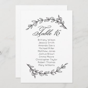 Classic wedding seating chart. Table plan 16 Invitation | Zazzle