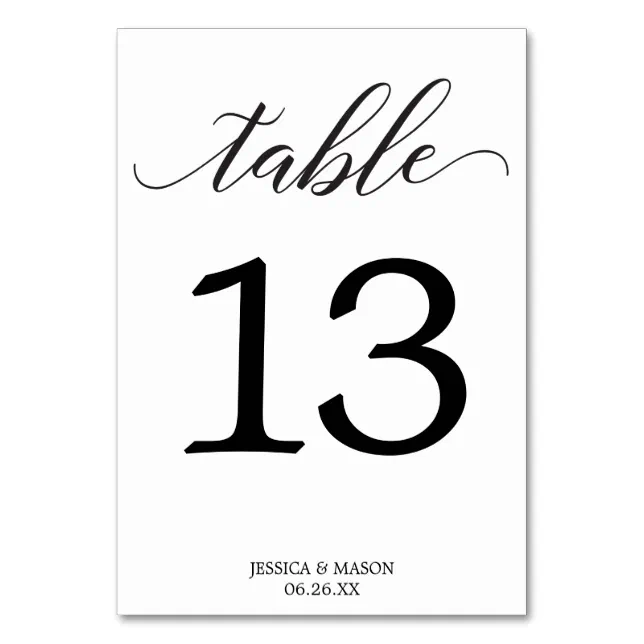 Classic Wedding Table Numbers Double Sided | Zazzle