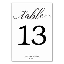 Classic Wedding Table Numbers Double Sided | Zazzle