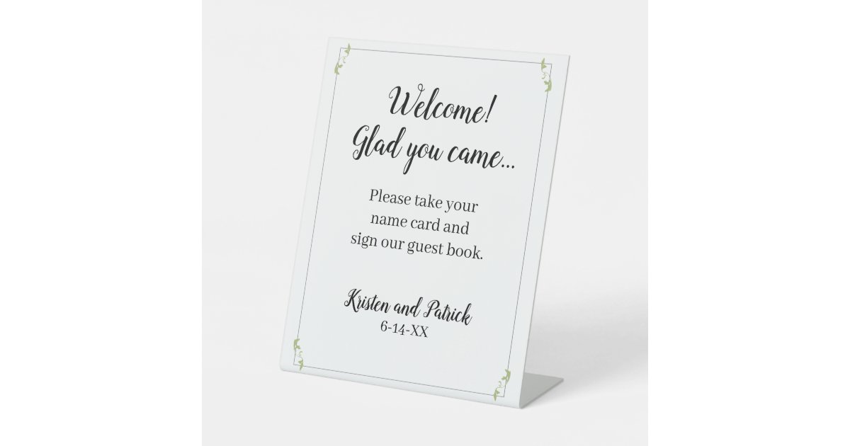 Classic Wedding Welcome Escort Guest Book Pedestal Sign | Zazzle