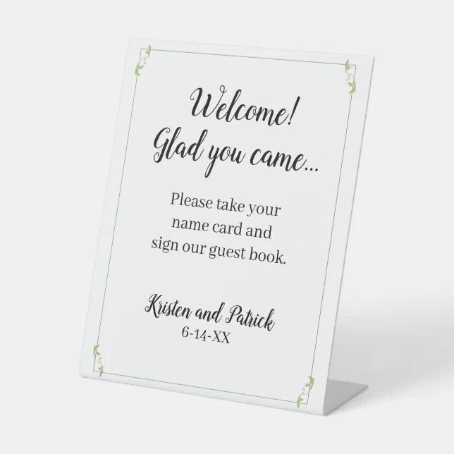 Classic Wedding Welcome Escort Guest Book Pedestal Sign | Zazzle