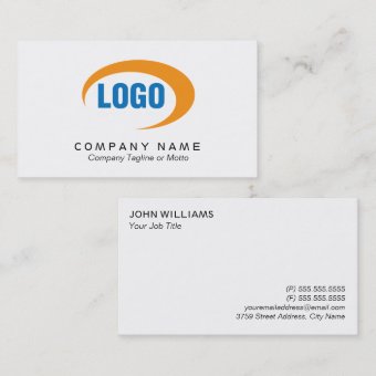 Classic White Business Card With Logo | Zazzle